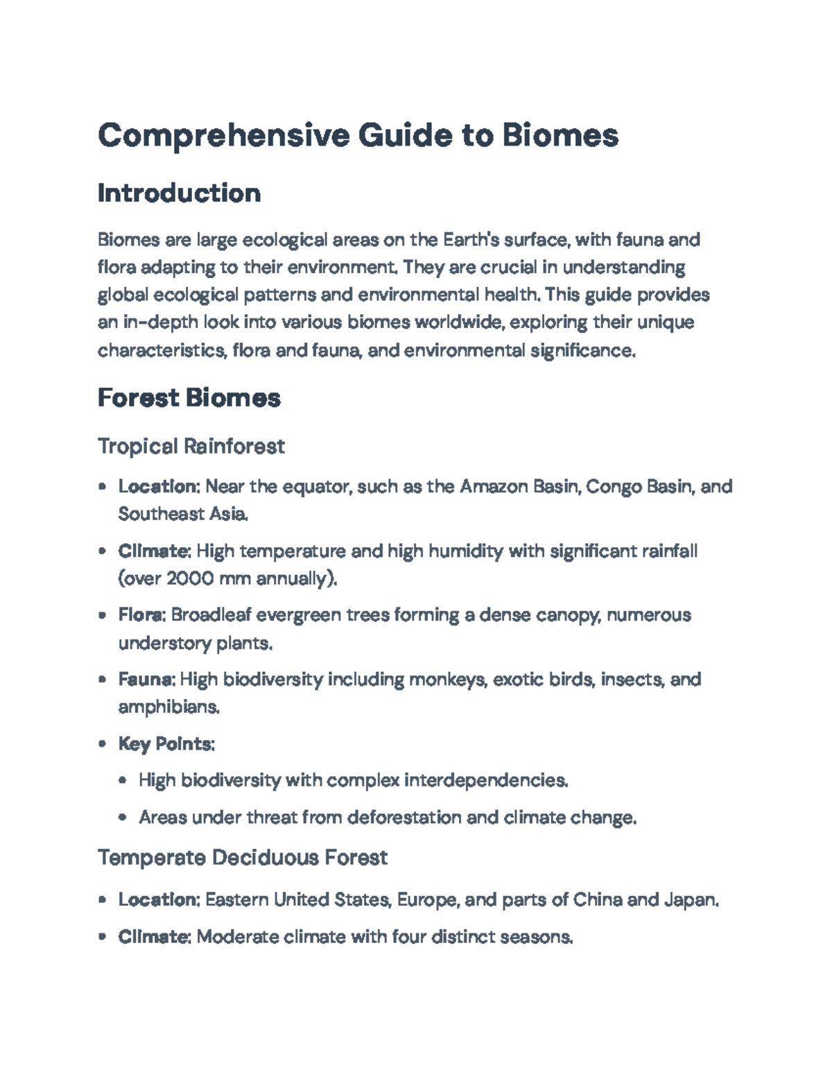 Comprehensive Guide to Biomes: Features, Flora, and Fauna Overview ...