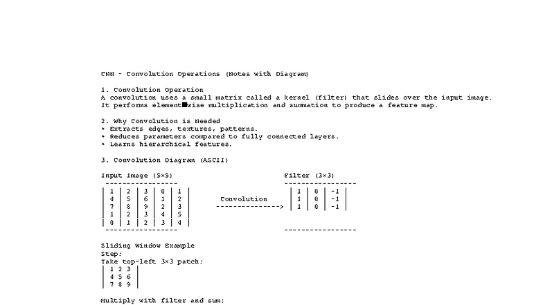 CNN Convolution Operations - csdcsc (Notes & Diagrams) - Studocu