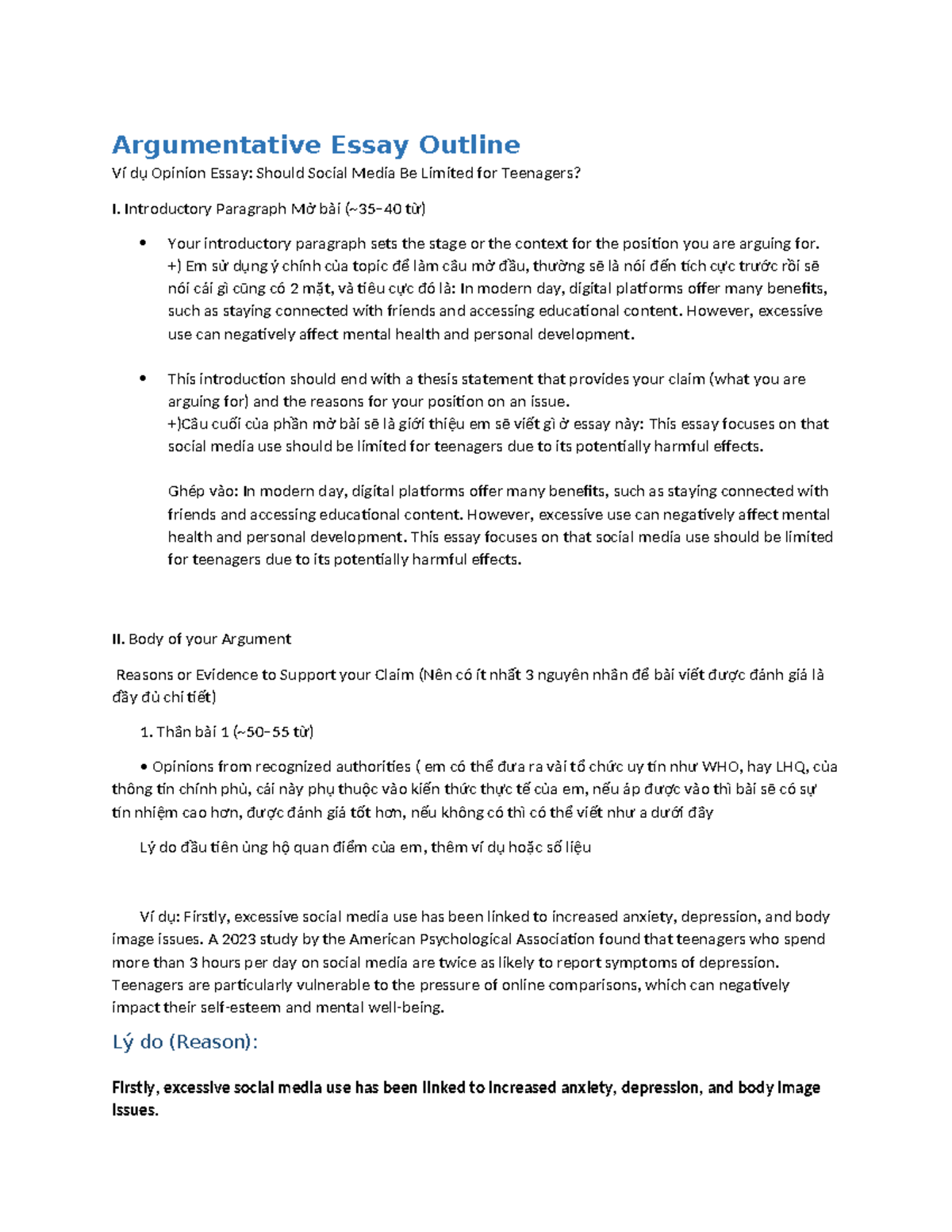 Essay-Outline - An outline/introduction for better at academic writing ...