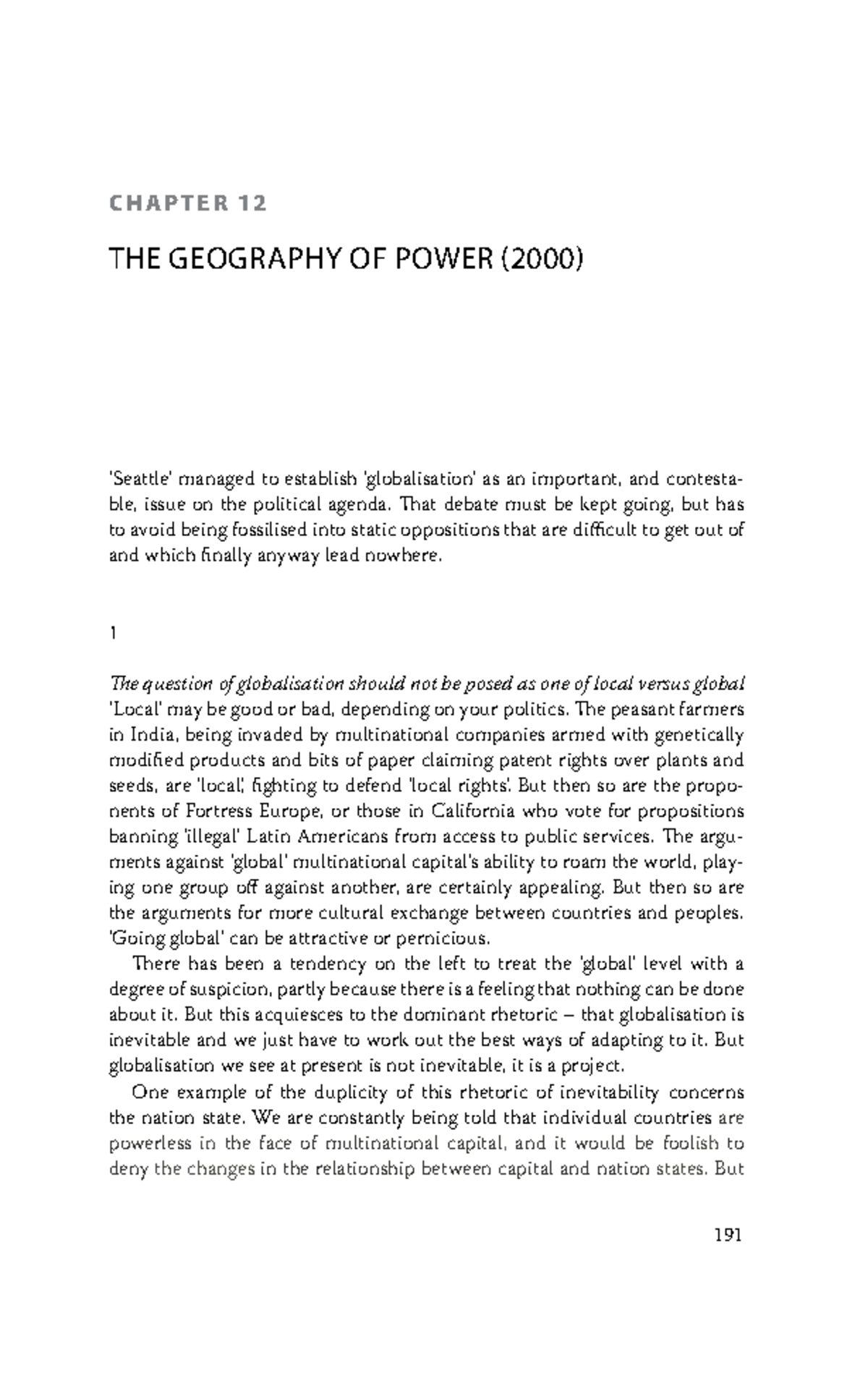 C H A P T E R 12: THE GEOGRAPHY OF POWER - Redefining Globalization ...