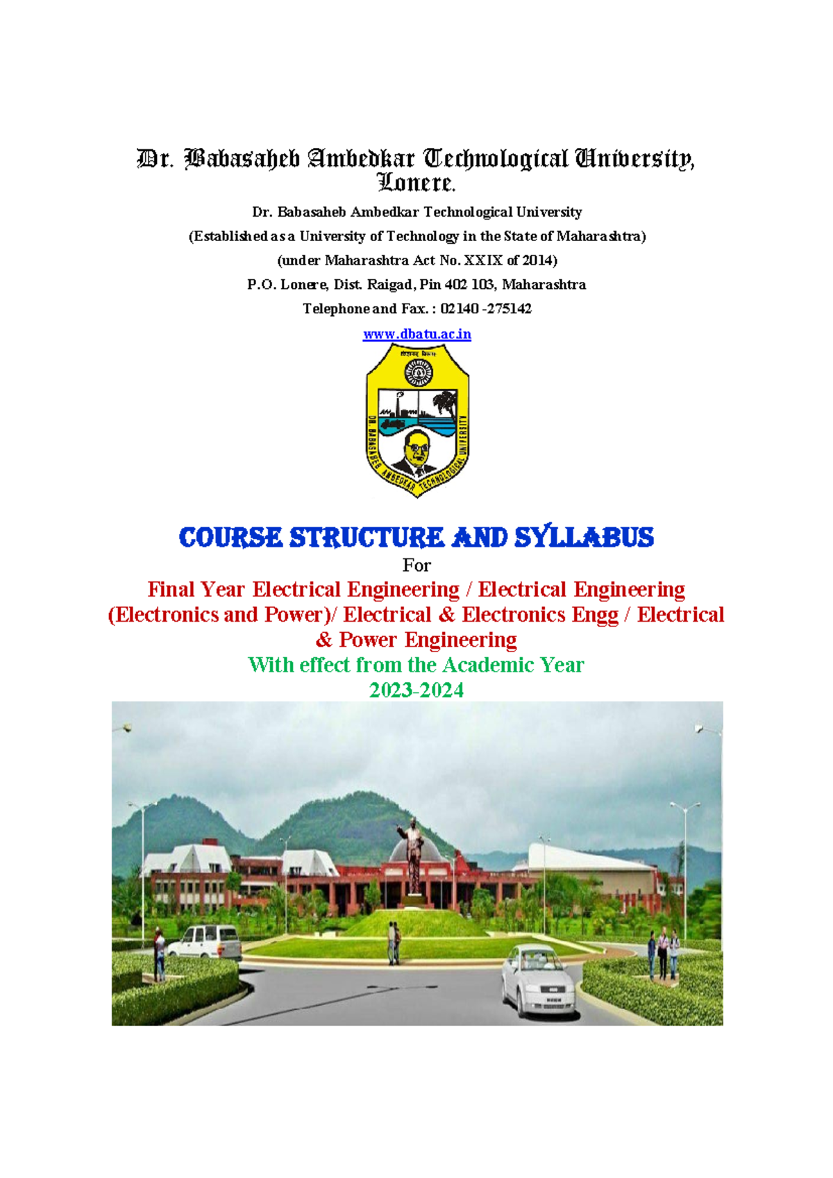 B.Tech Electrical Engineering Course Structure & Syllabus 2023-24 - Studocu