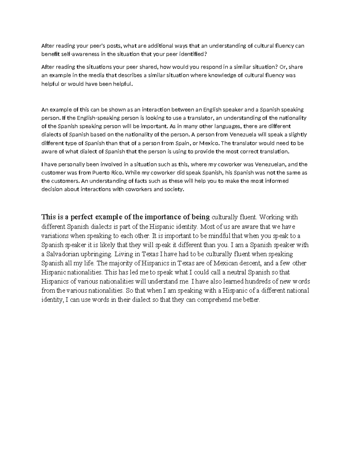 Cultural Fluency Benefits in Diverse Interactions - Module 3 Solutions ...