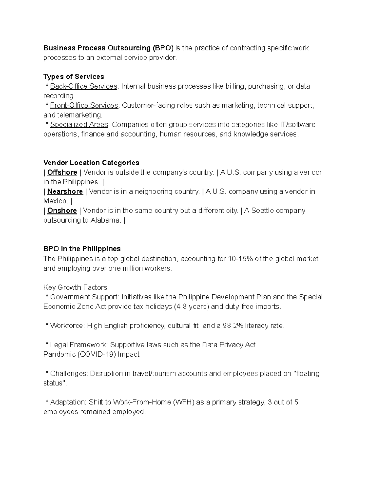 BPO 101: Audit on Specialized Industry in Business Process Outsourcing ...
