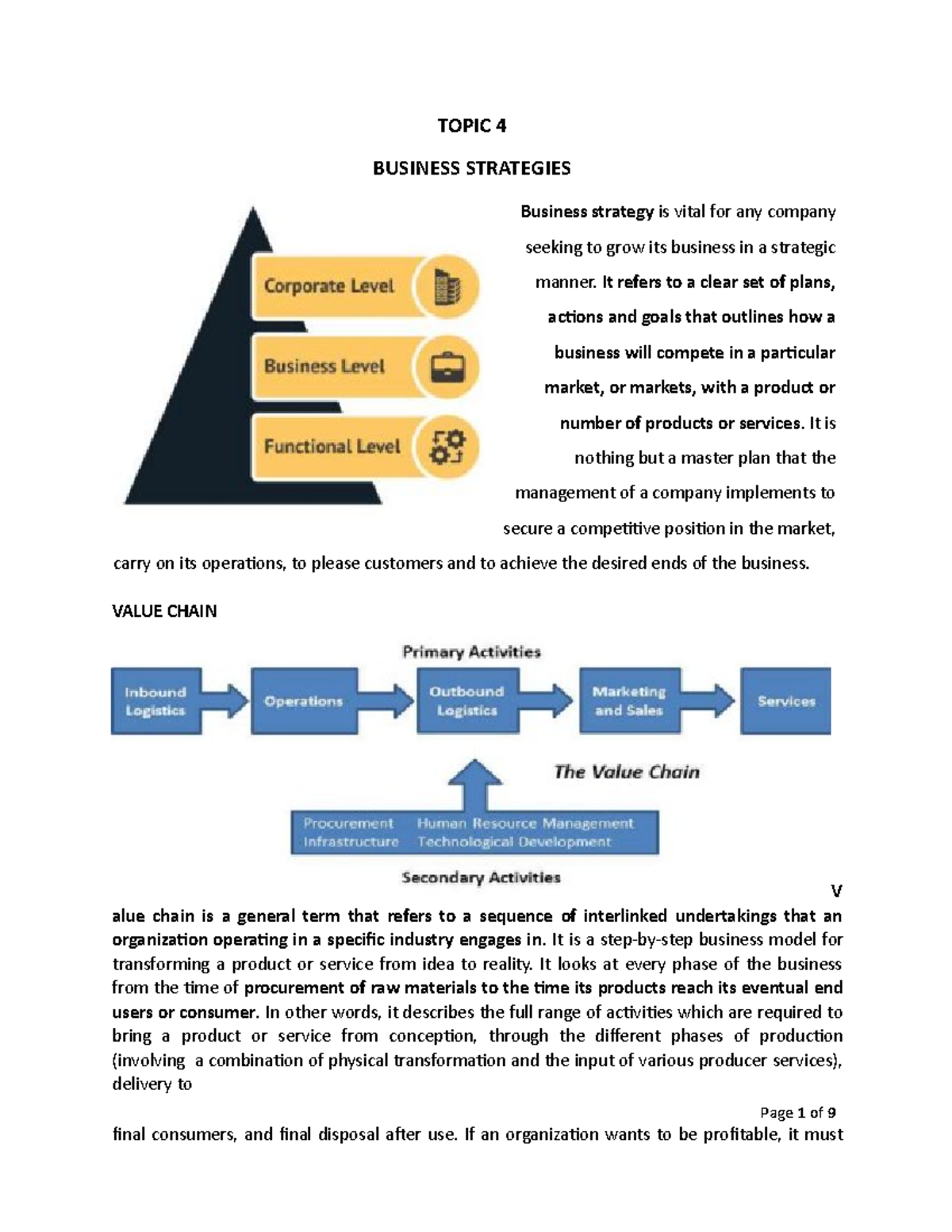 Business Strategies (BUS 101): Key Concepts and Frameworks - Studocu