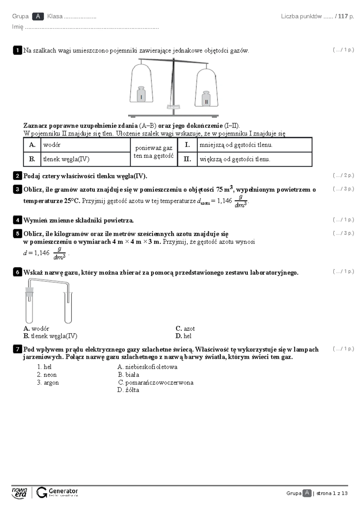 Zeszyt ćwiczeń z chemii dla klasy 7 - Zadania i teoretyczne zagadnienia - Studocu
