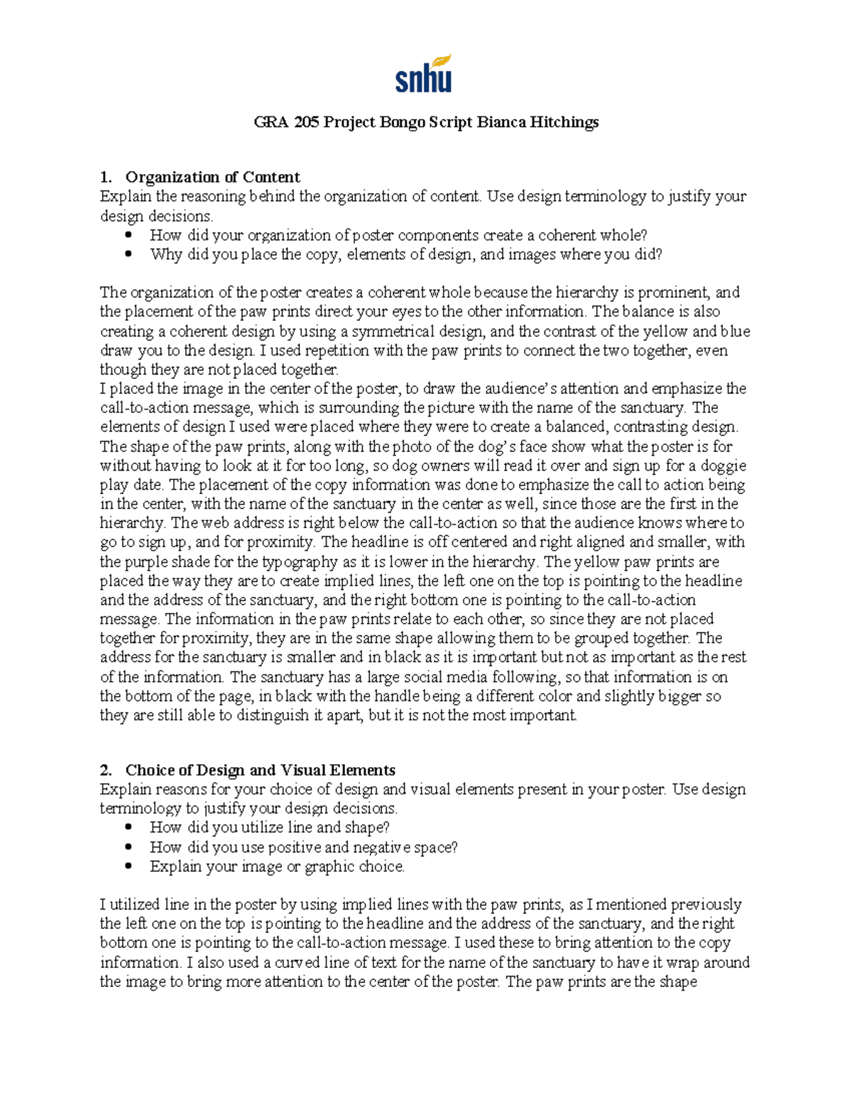 GRA 205 Project: Bongo Poster Design Analysis and Justification - Studocu