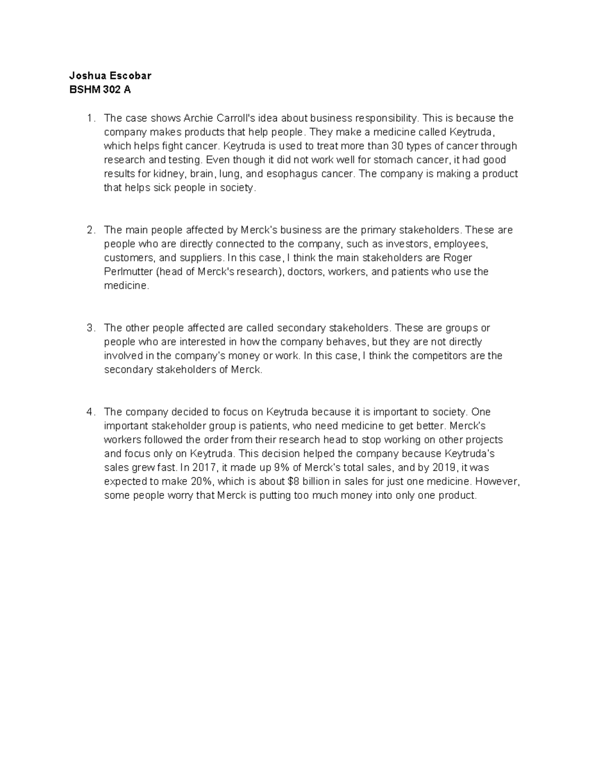 04 Activity 3 - Joshua Escobar BSHM 302 A 1. The case shows Archie ...