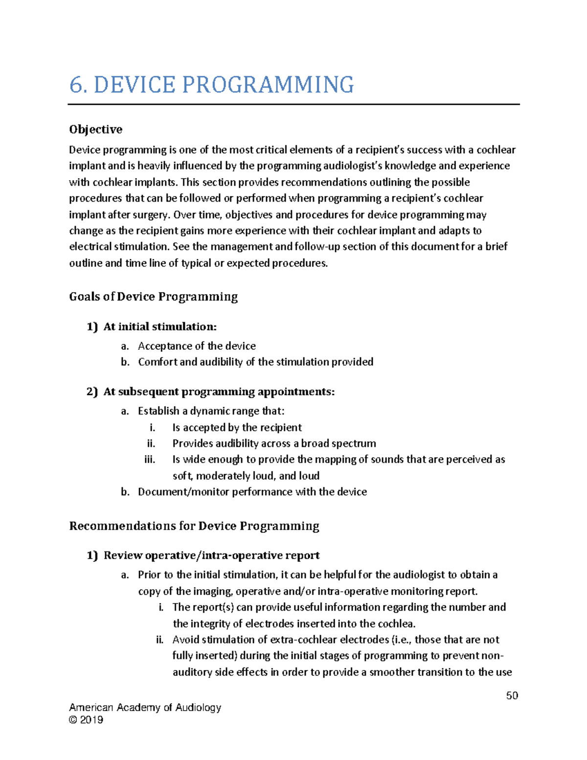 Cochlear Implant Programming Guide: Best Practices and Recommendations - Studocu