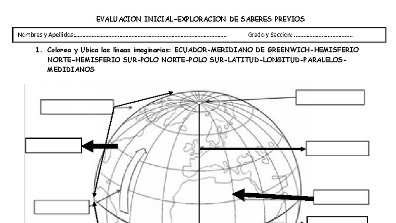 EVALUACIÓN DE SABERES PREVIOS: Ficha África y Mapa Mundi - Studocu