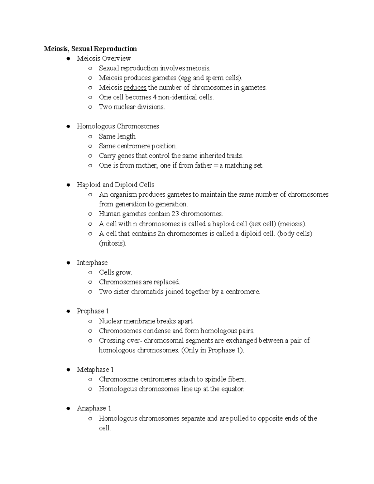 Biology Review: Meiosis and Sexual Reproduction Overview - Meiosis ...