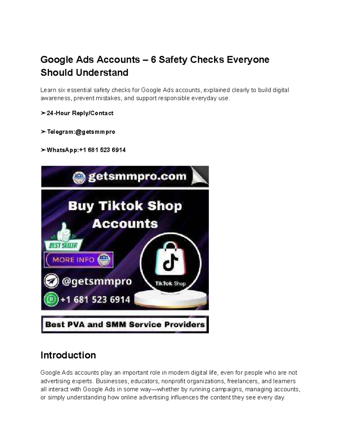 Google Ads Accounts Safety Checks: Essential Guide for 681 523 6914 ...