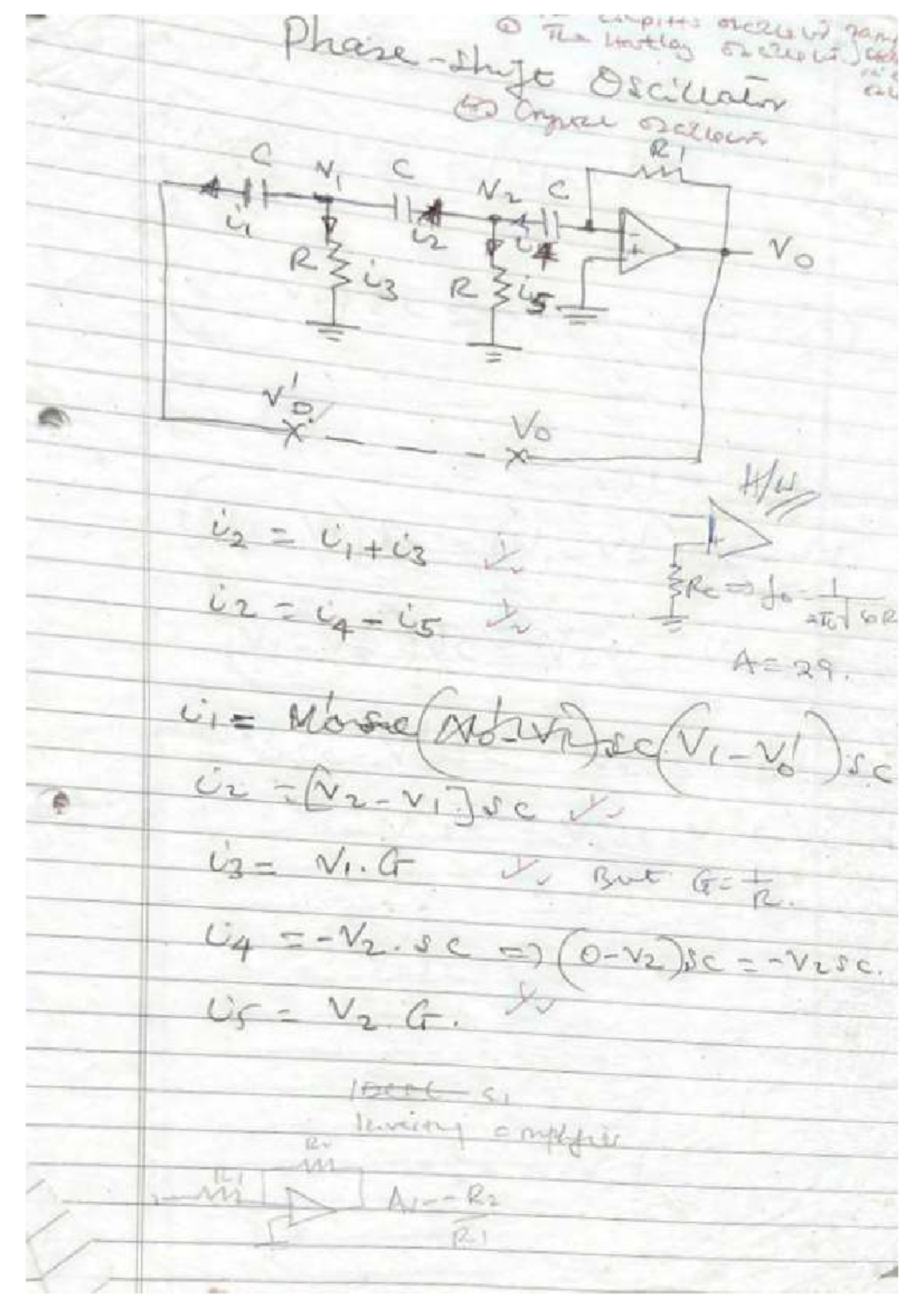 Phase Shift Oscillator Analysis for EE 18.120 and 18.121 - Studocu