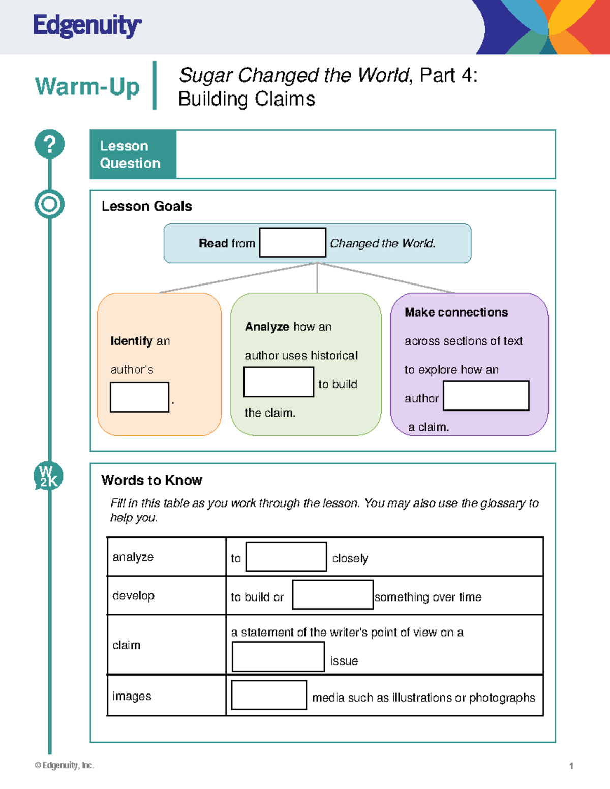 8703 03 04 Analyzing Claims in Sugar Changed the World - Lesson 4 - Studocu