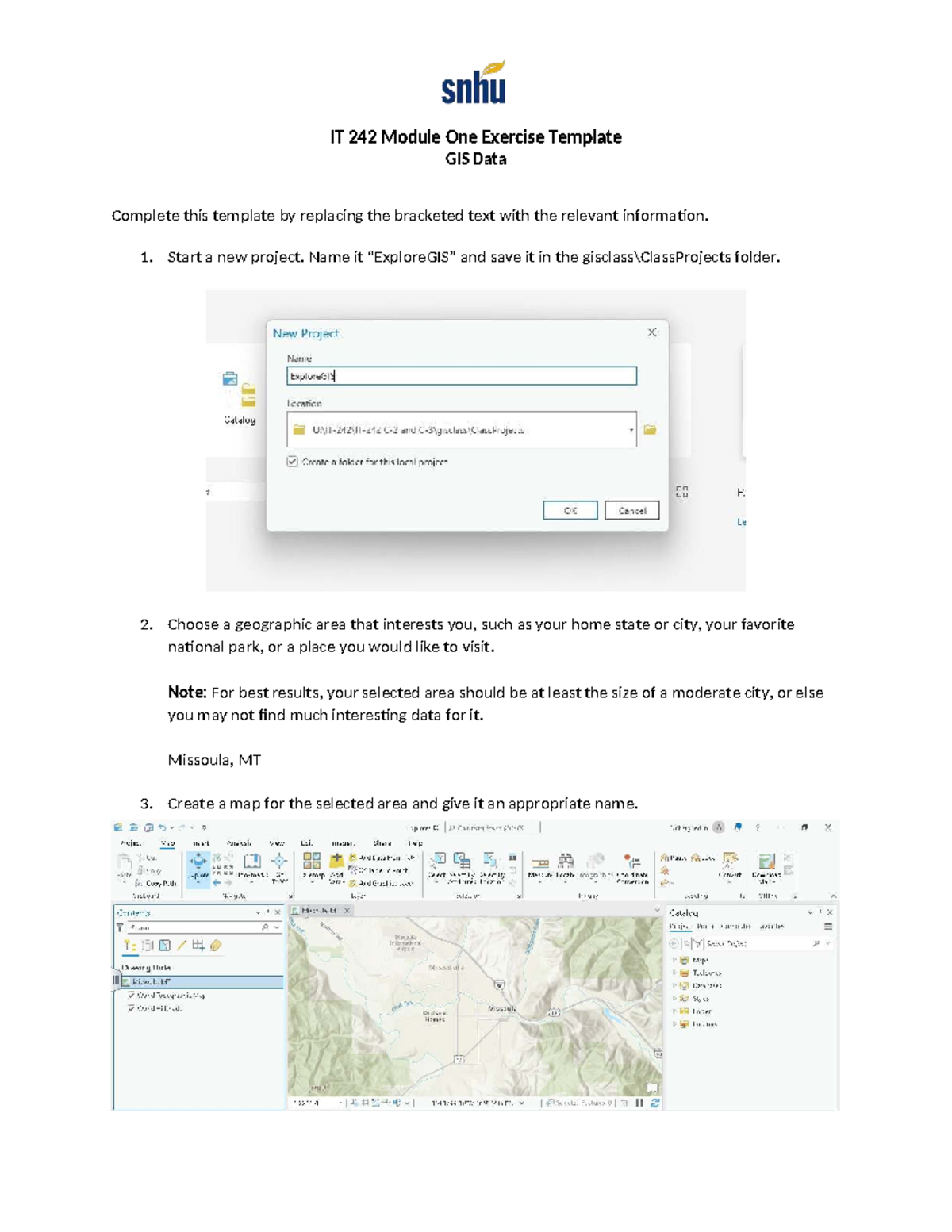 IT 242 Module 1 Exercise: GIS Data Project Template - Studocu