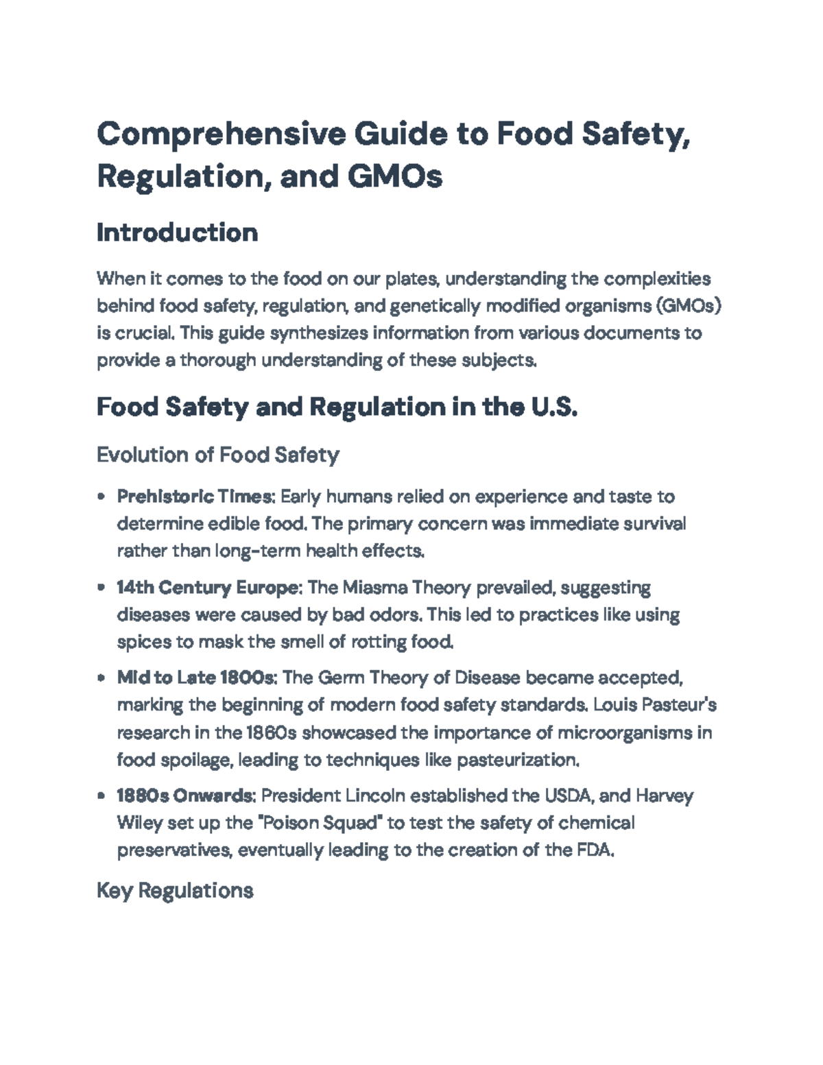 Comprehensive Guide to Food Safety, Regulation, and GMOs ...