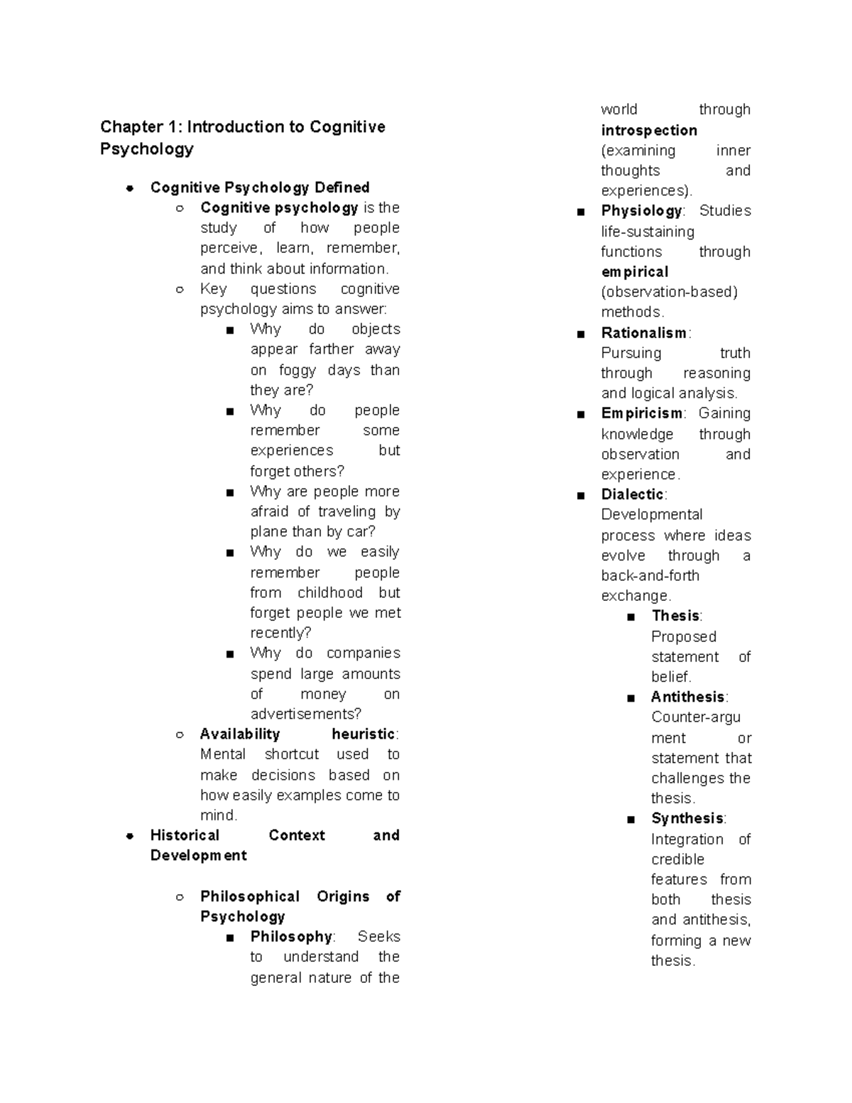 Cognitive Psychology Overview: Key Concepts and Theories (PSY 101 ...