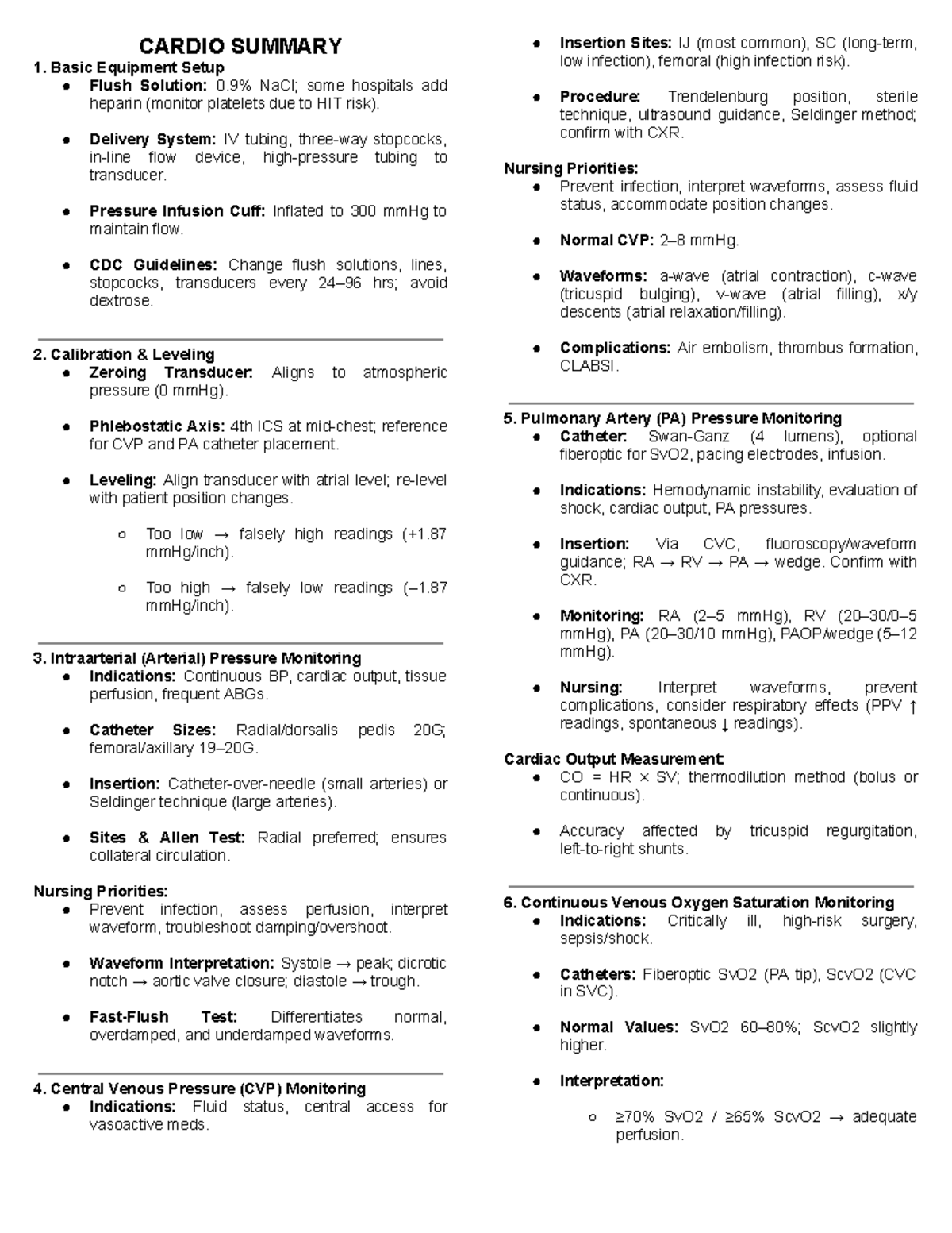 CARDIO 101: Comprehensive Summary of Cardiac Monitoring Techniques ...