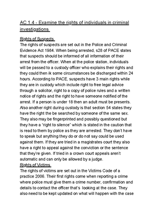 Unit 3 AC 1.2 - Assess the Usefulness of Investigative Techniques in ...