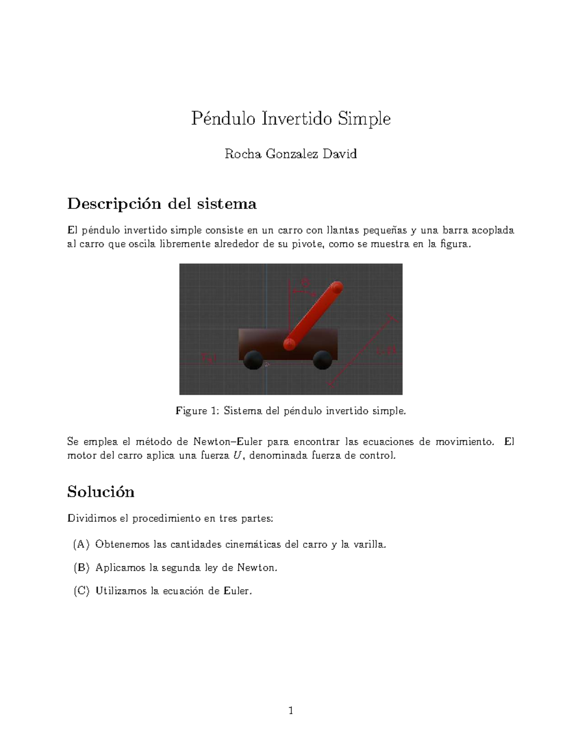 DRG - Dinámica del Péndulo Invertido Simple: Ecuaciones de Movimiento ...