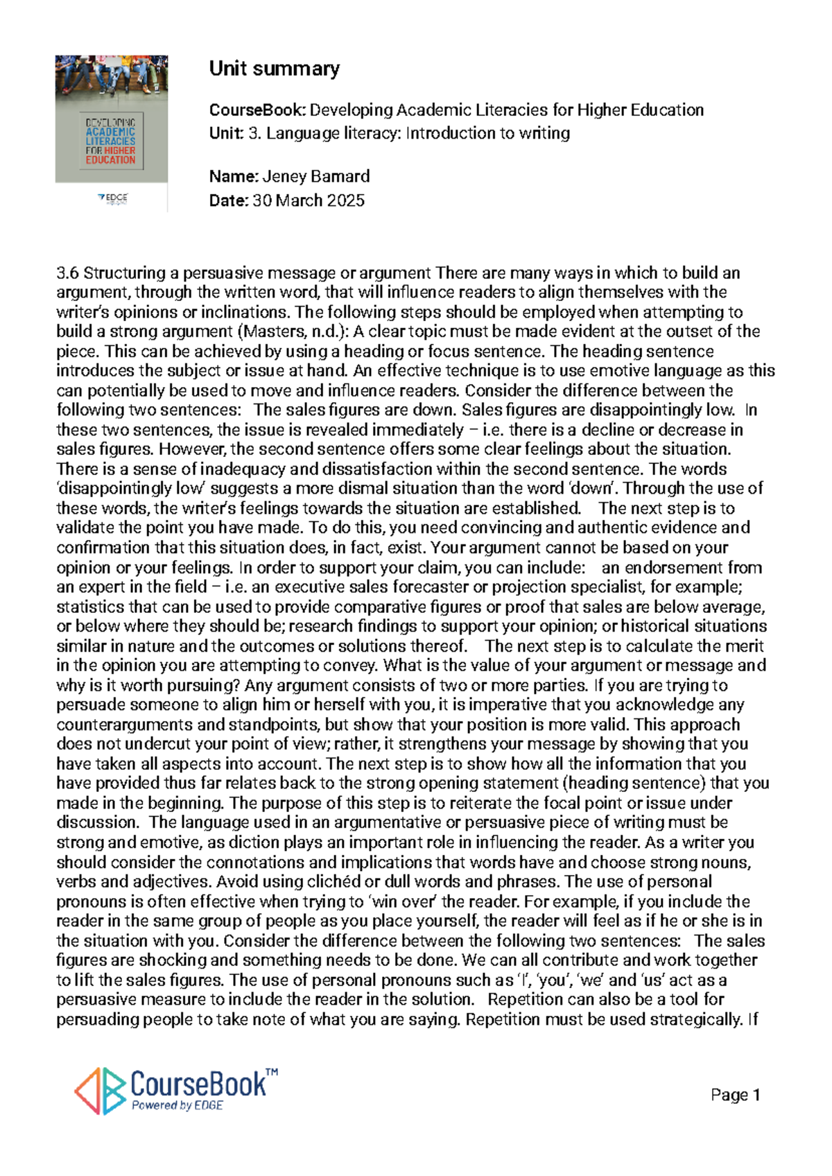 Persuasive Writing Techniques - Unit 3: Language Literacy Overview ...