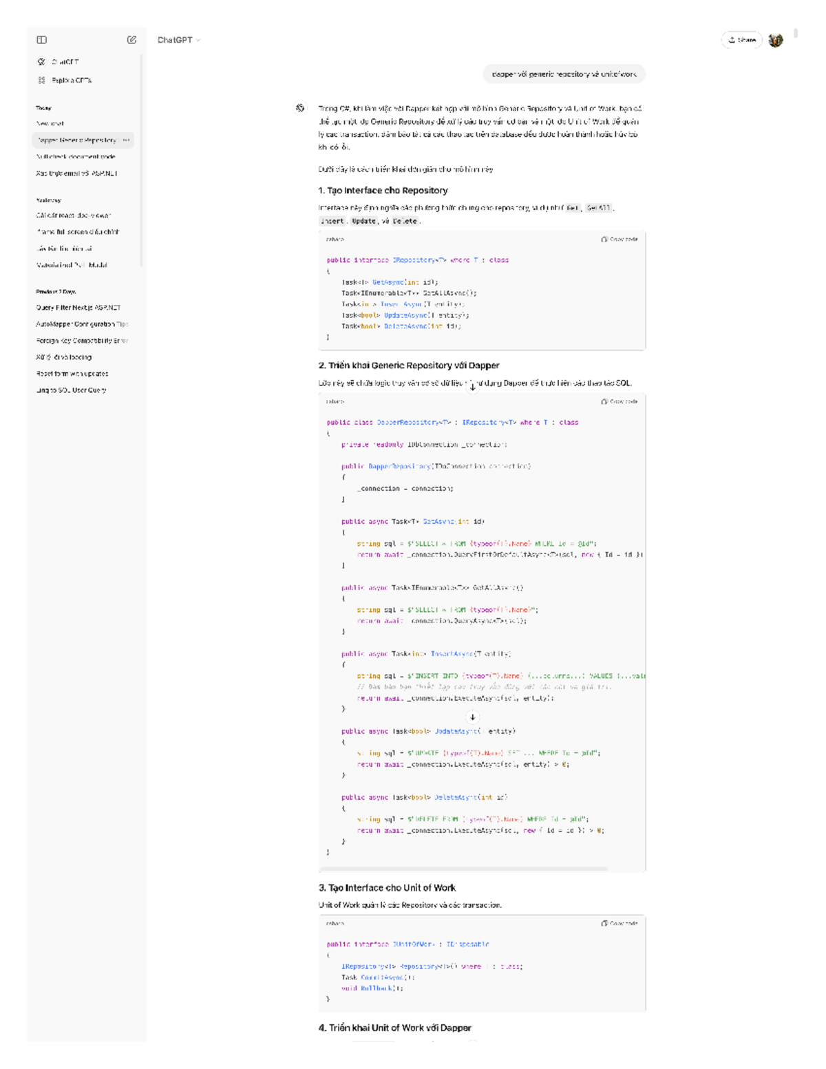 Dapper-generict Repository-UOW - A ChatGPT Share G ChatGPT dappen vói ...