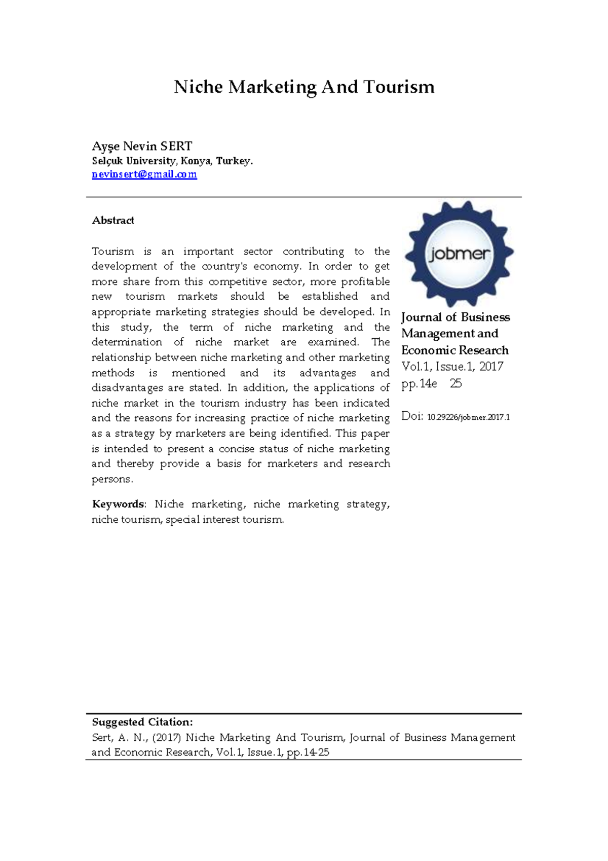 Niche Marketing Strategies in Tourism: Insights and Applications - Studocu