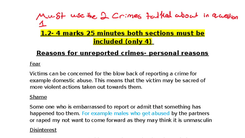 1.2 Reasons for Not Reporting Crimes: Understanding Victim Concerns ...