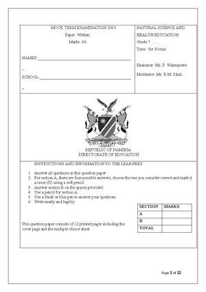 Grade 7, Mathematics Paper 2 - Senior Primary Grade 7 Mathematics ...