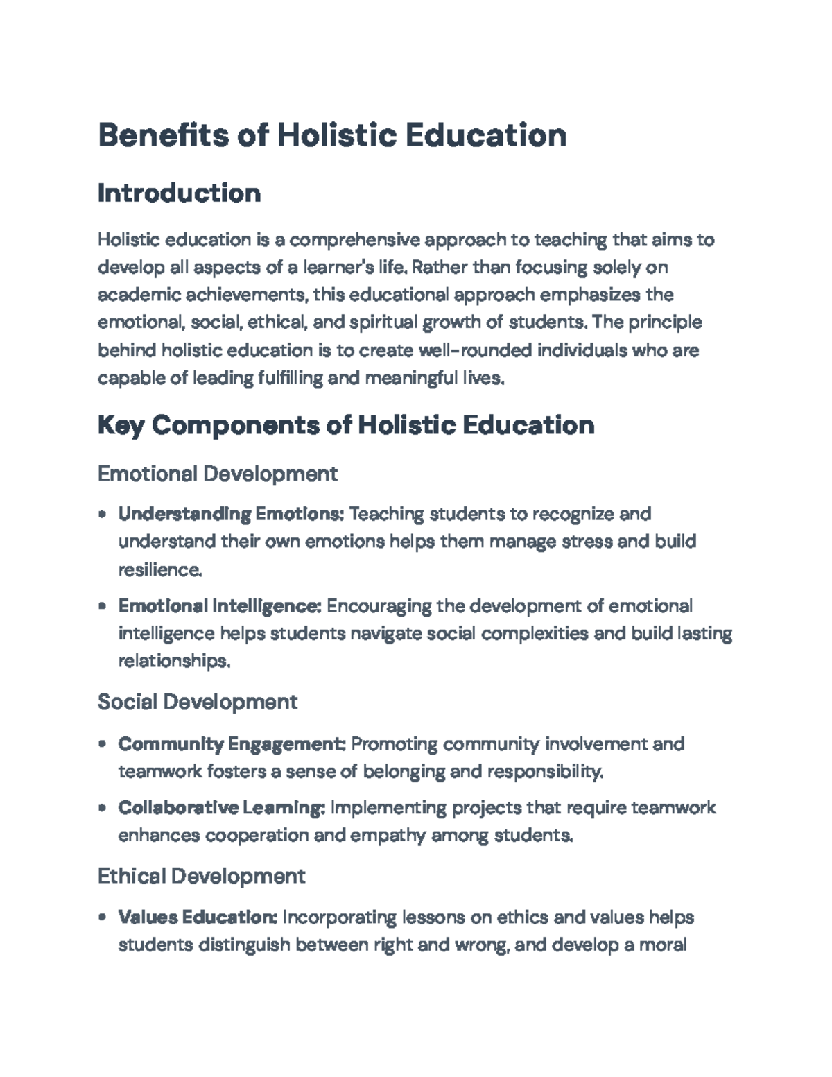 Holistic Education: A Comprehensive Approach to Student Development ...