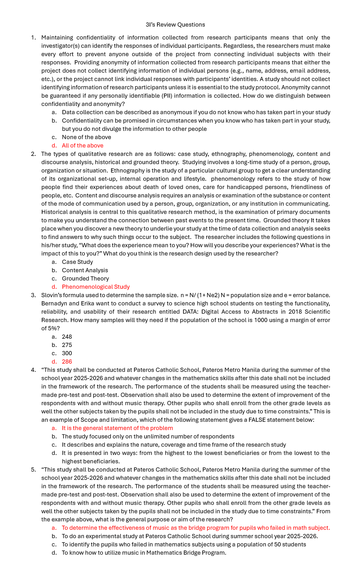3Is Reviewer for 3rd Quarter Exam: Key Concepts in Research Methods ...