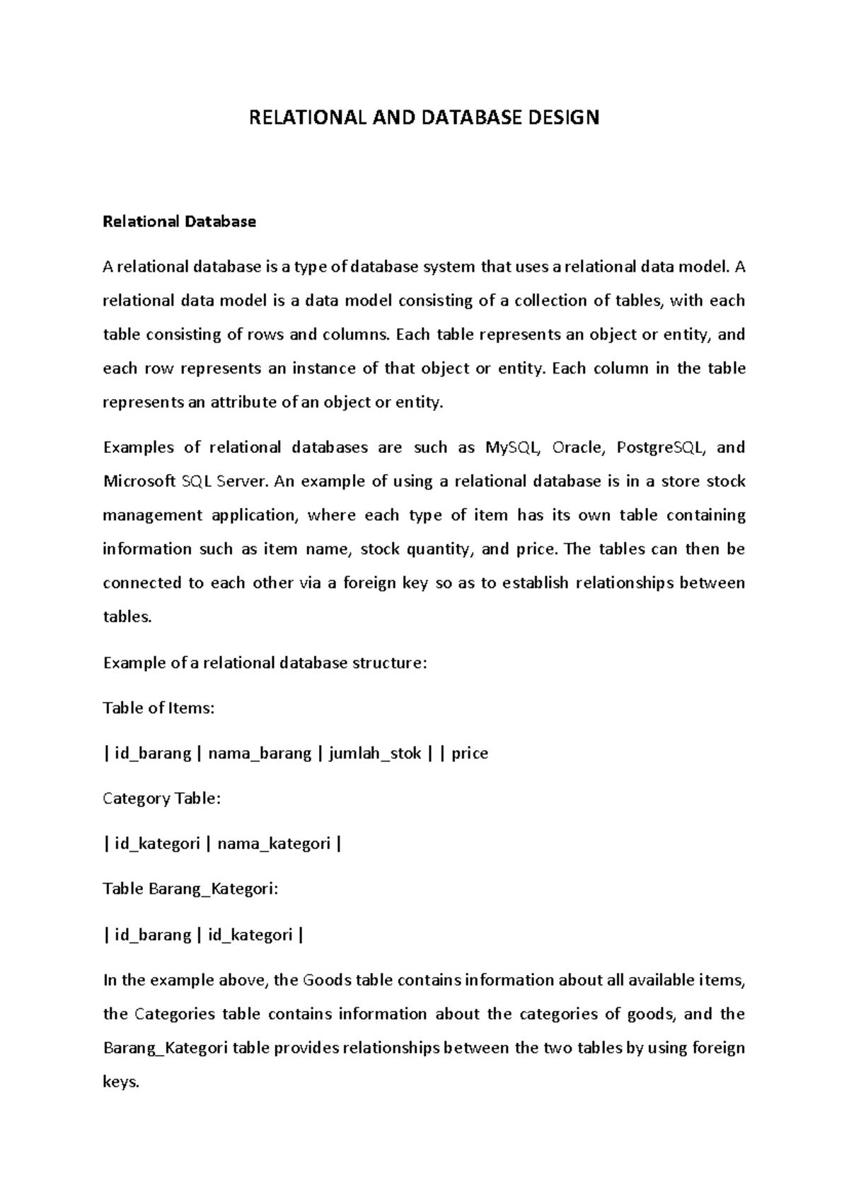 Contoh soal dan Jawaban UTS Basis Data - Program Studi Teknik Informatika Fakultas Teknik - Studocu