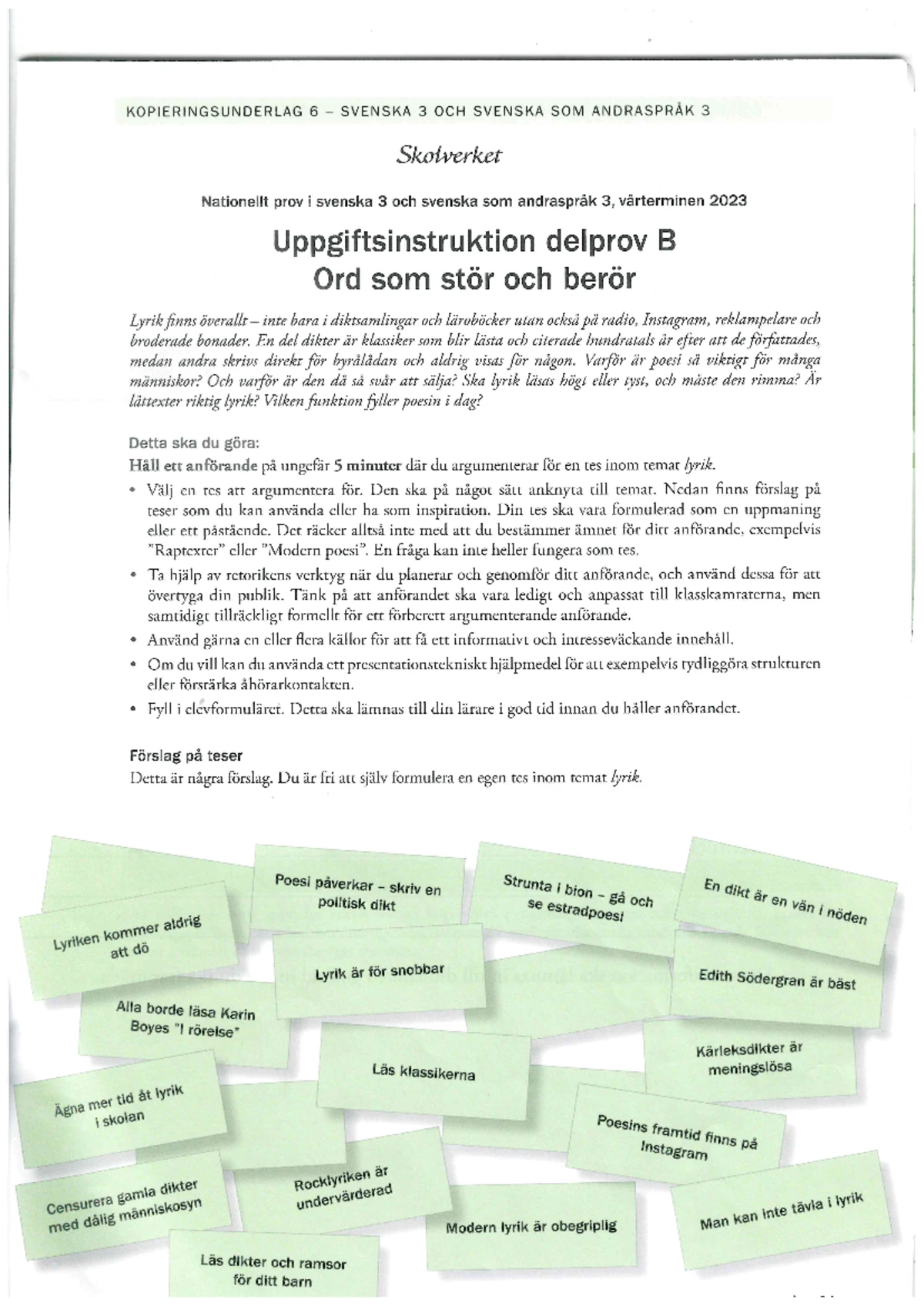 Argumenterande tal NP - Ring i stället för att sms: a Inledning: Bokstäver, utropstecken och ...