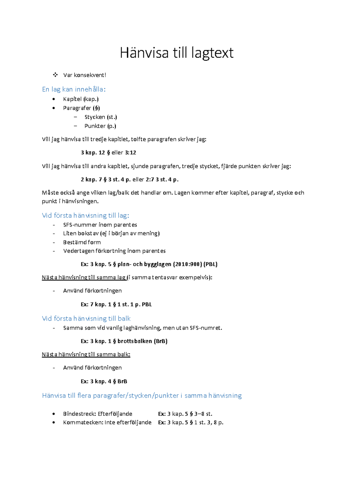 Hänvisa 2 - Hjälp till hur man hänvisar till lagar, paragrafer m.m ...