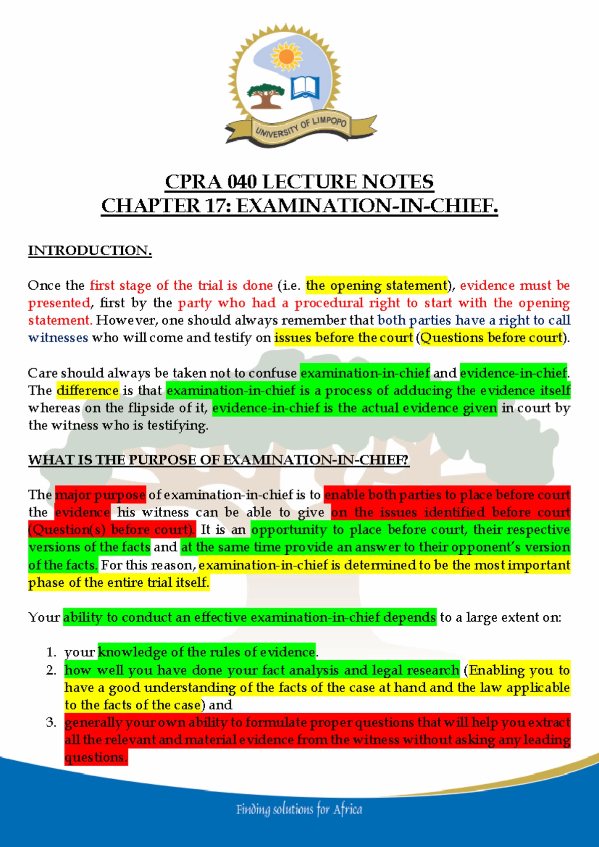 Lecture Notes Chapter 8 Cpra 041 Chapter 8 Of The Prescribed