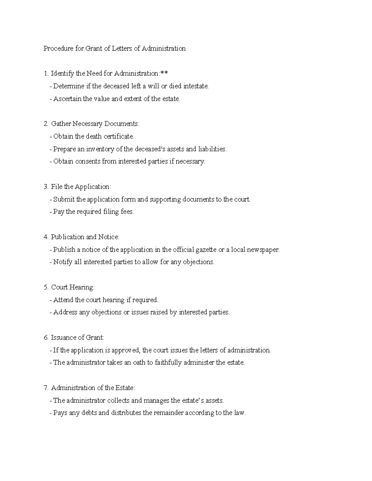 Procedure for Grant of Letters of Administration: A Step-by-Step Guide ...