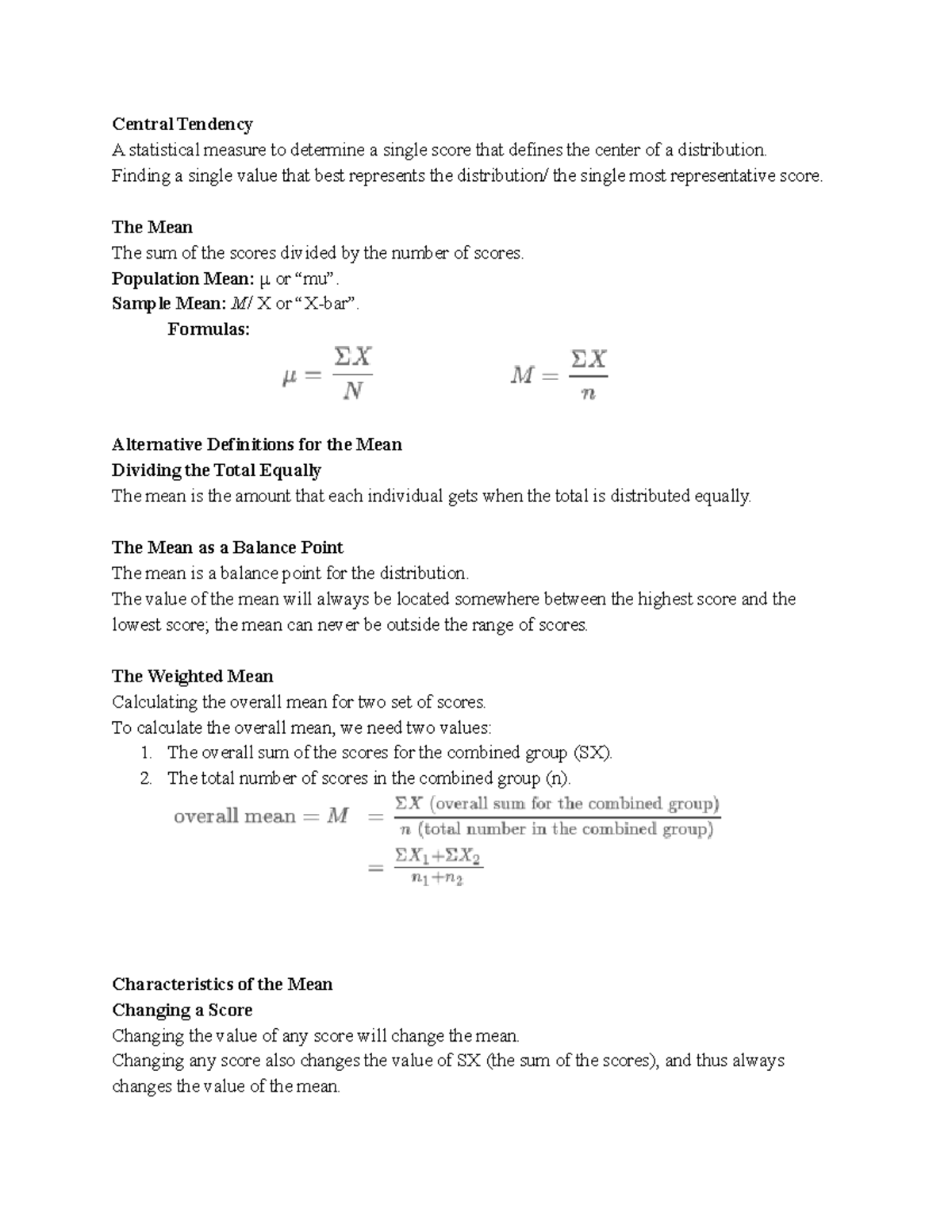 Stats 101: Chapter 3 - Central Tendency & Measures Explained - Studocu