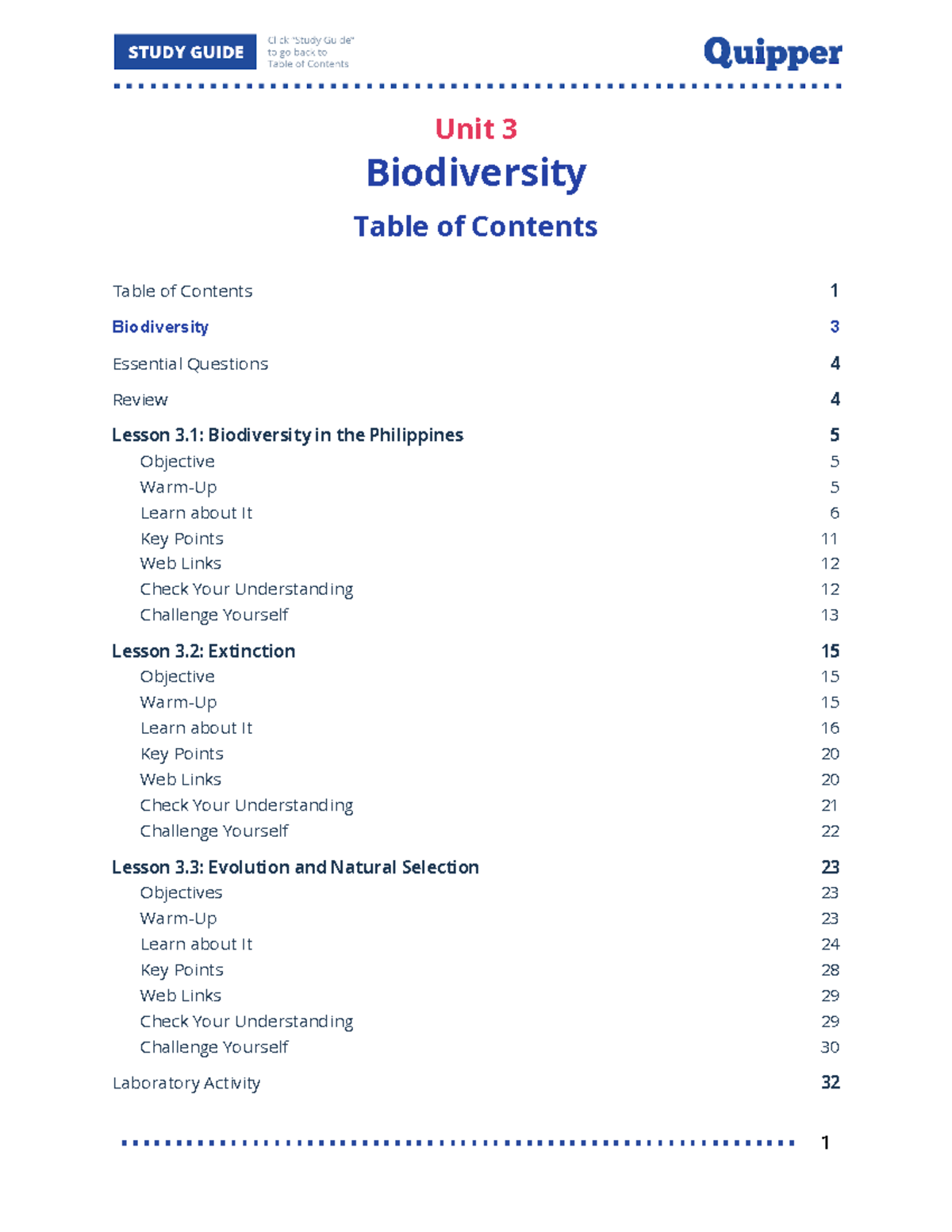 03. Science 9 Unit 3: Study Guide on Biodiversity and Extinction - Studocu