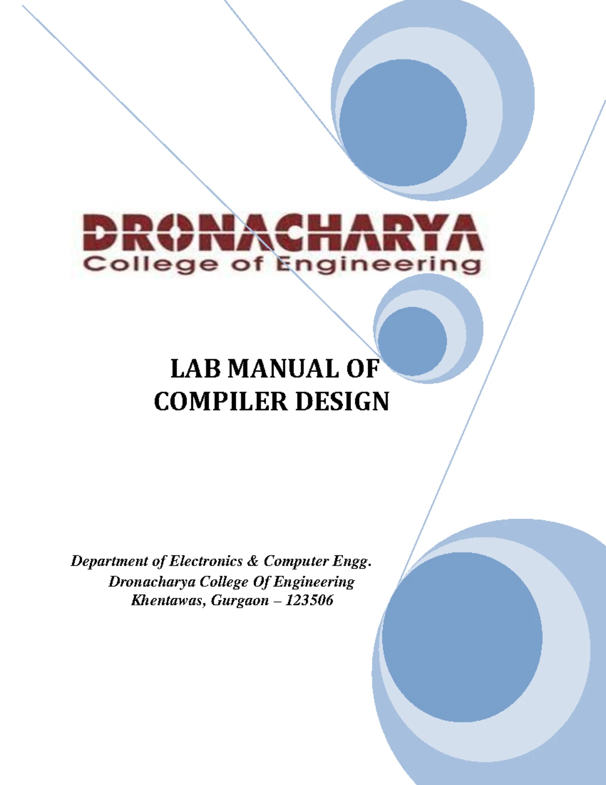 Compiler Design Lab Cd Manual Compiler Design Laboratory Manual And Record B R18 Iii Year
