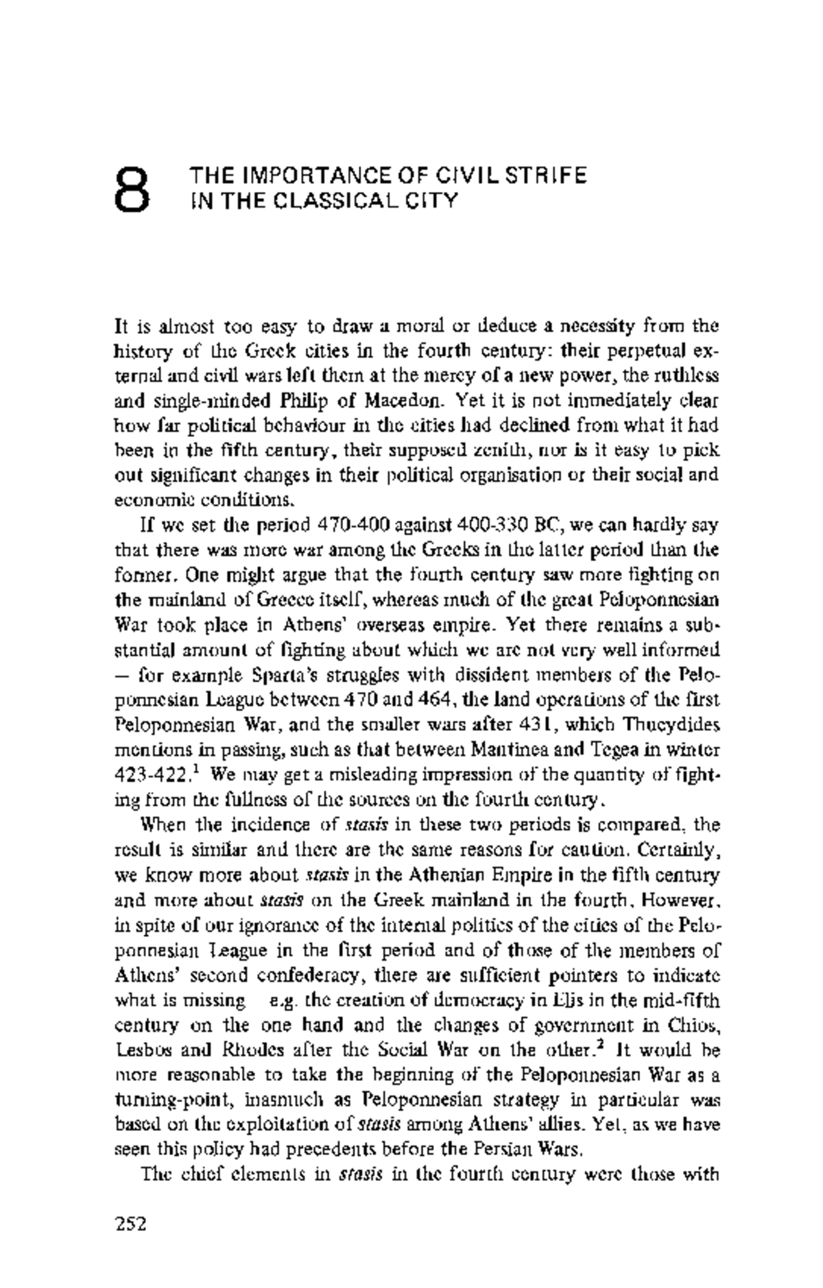 The Importance of Civil Strife in Classical Greek Cities: A Study (HIST ...