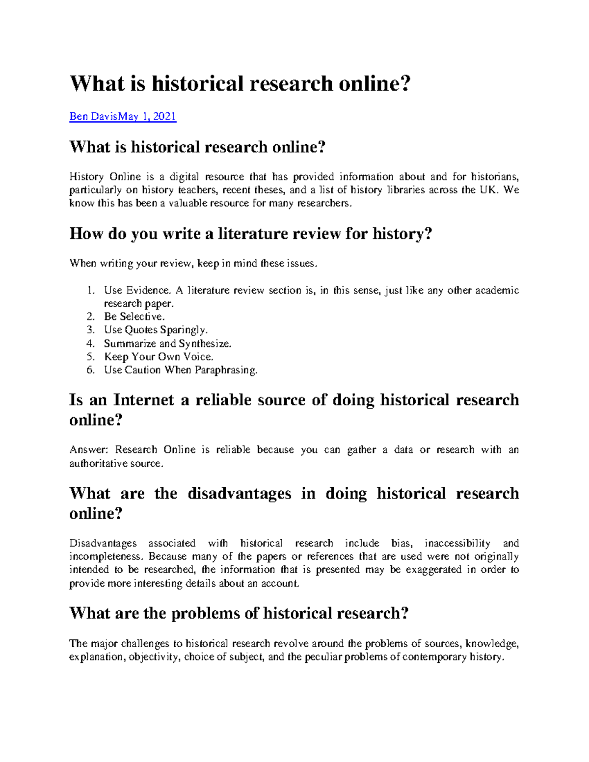 What is historical research online - We know this has been a valuable ...