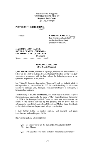 Reconstitution of Certificate of Title Affidavit - Philippines - Studocu