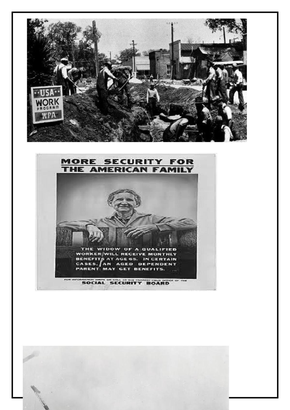 WPA Work Program: Security Benefits for American Families Chart - Studocu