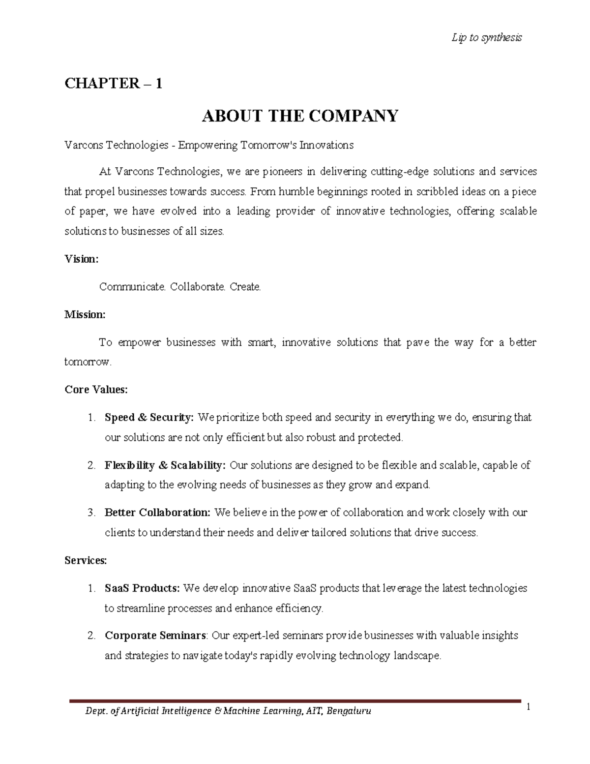 AVR System Design and Implementation Details for Varcons Tech - CH 1-3 ...