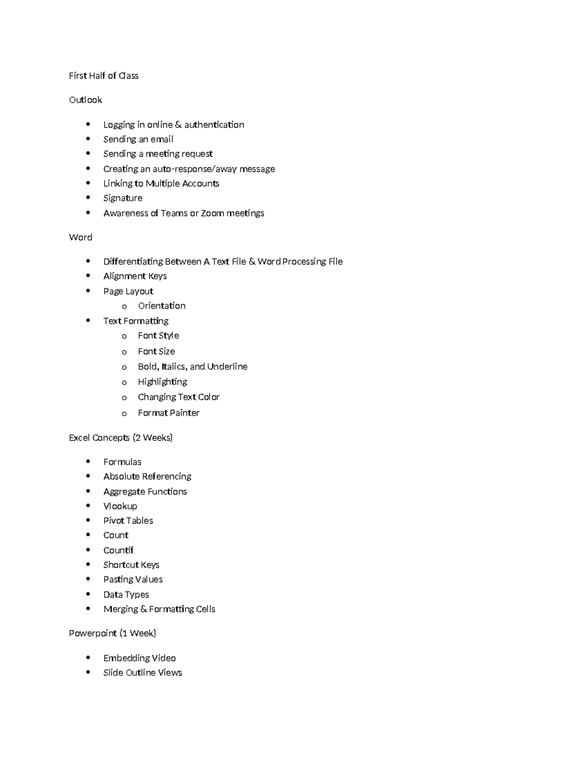 Comprehensive Guide to Class Topics & Skills for MIS 101 - Studocu