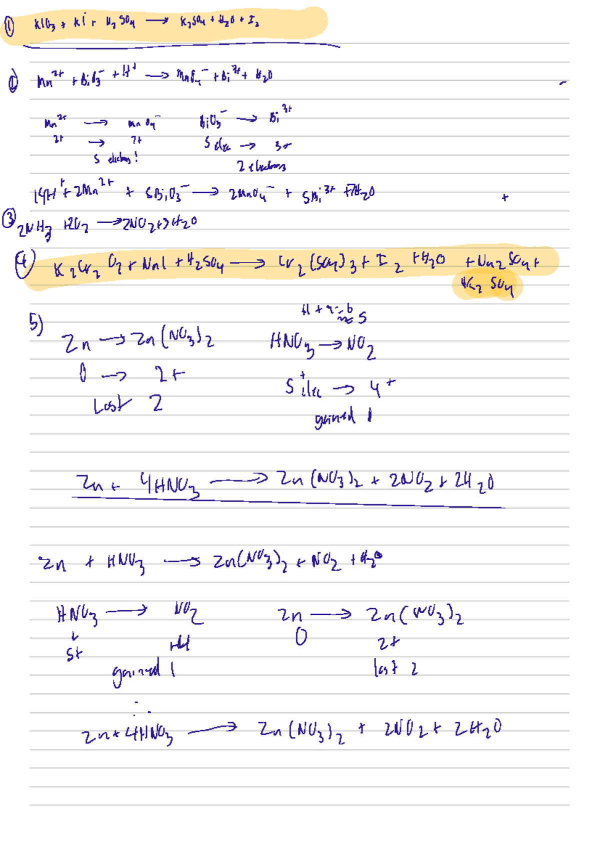 K103 Balancing Chemical Equations: Practice Questions - Studocu