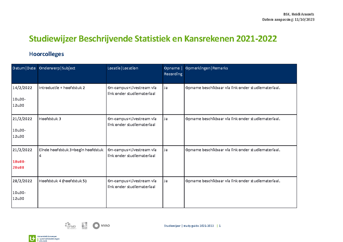 Studiewijzer 2021-2022 BSK Tewsew - Datum aanpassing: 11/10 ...