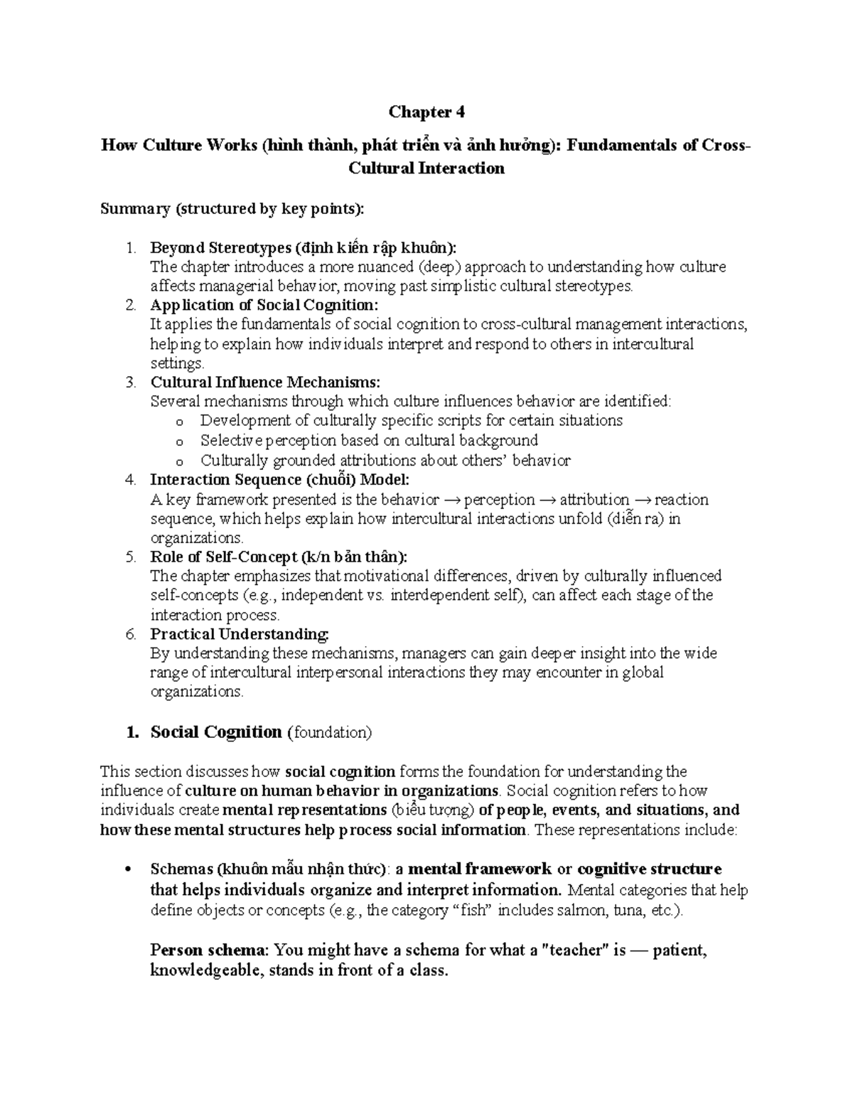 Chapter 4 Summary: Understanding Cultural Dynamics in Cross-Cultural ...