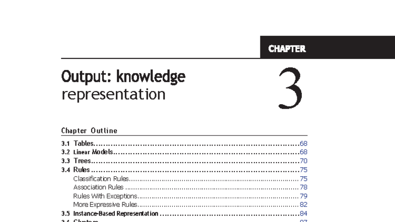 Data Mining - 5th Ed - Chapter 3: Knowledge Representation Overview ...