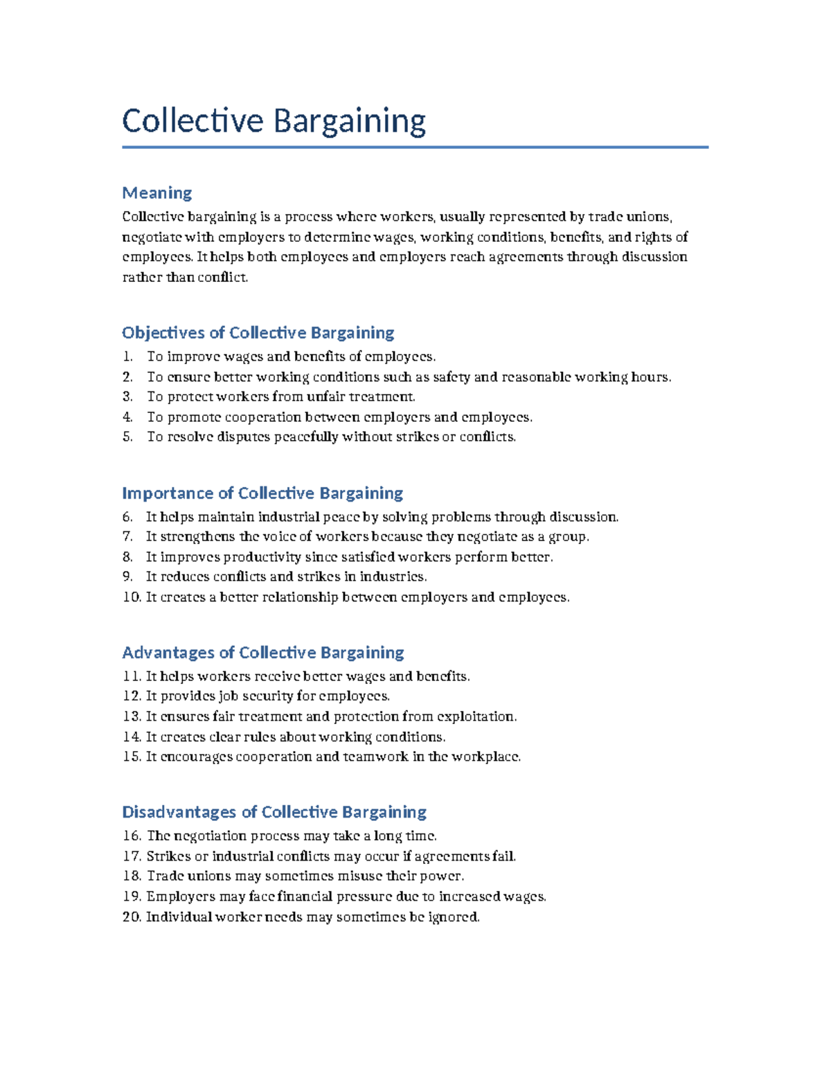 Collective Bargaining Overview: Meaning, Objectives, and Importance ...