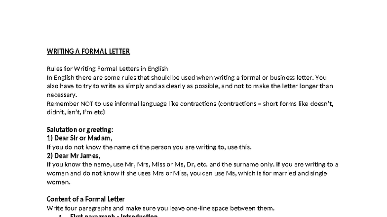 1EN Formal Letter Writing Guidelines and Task Instructions - Studeersnel